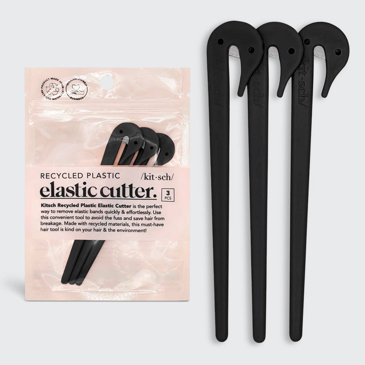 Eco-Friendly Elastic Cutters 3pc Set - Black – Sparkle Creations by Lily